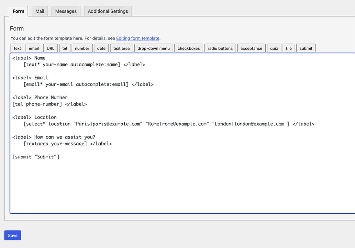 Easily send Contact Form 7 to different recipients
